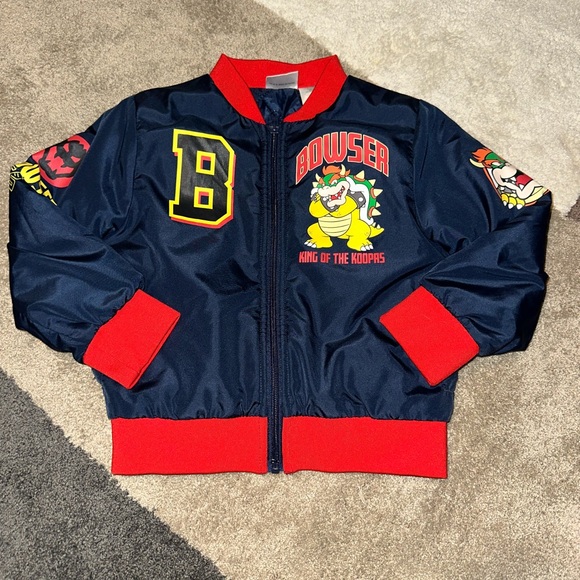 Nintendo | Jackets & Coats | Nintendo Bowser Kids Puffer Jacket Navy ...